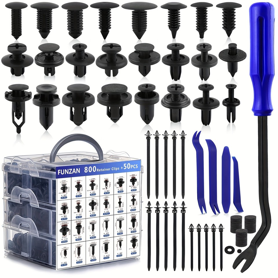 850PCS Car Fasteners Clips Xmas Tree Retainer Plastic Rivets Retainer ...