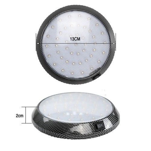 Pair Caravan Roof Interior Dome Light Round Ceiling LED Camper Van ...