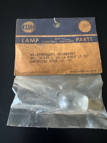 Vintage Bulb ABCO Bulbette High Intensity Lighting 12-16 Volt No 3623 ...