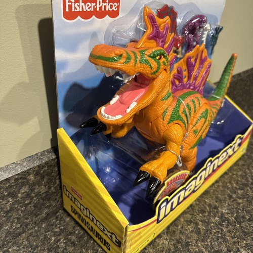 Dinosaur Imaginext Ripper Spinosaurus Orange Chomping Action Battery ...