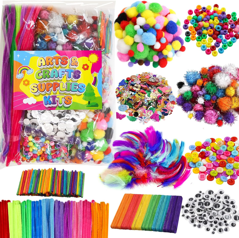 Kids Arts and Crafts Supplies Kit - 1850 Pieces for Preschool and ...