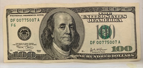 2003 A Series $100 FRN Fancy Low S# DF 00775007 A | eBay