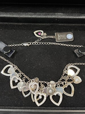 Signity Star CZ Necklace Silver with 24 Silver Heart Charms | eBay