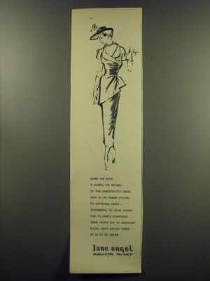 1949 Jane Engel Dress Ad - Mark the date | eBay