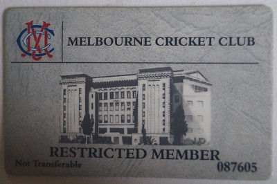 Cricket Collectable MCG Melbourne Cricket Club MCC Restricted Member ...