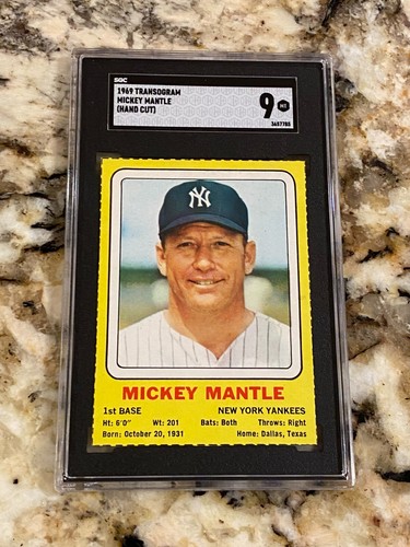 Mickey Mantle 1969 Transogram SGC 9 Mint Highest Graded NY Yankees Rare ...