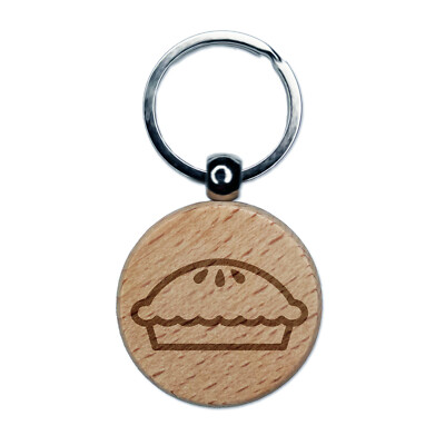 Yummy Pie Engraved Wood Round Keychain Tag Charm | eBay