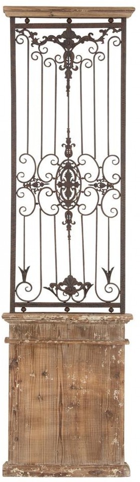 Wrought Iron Wall Panel Rustic 71 in. Metal Construction Sturdy Wood ...