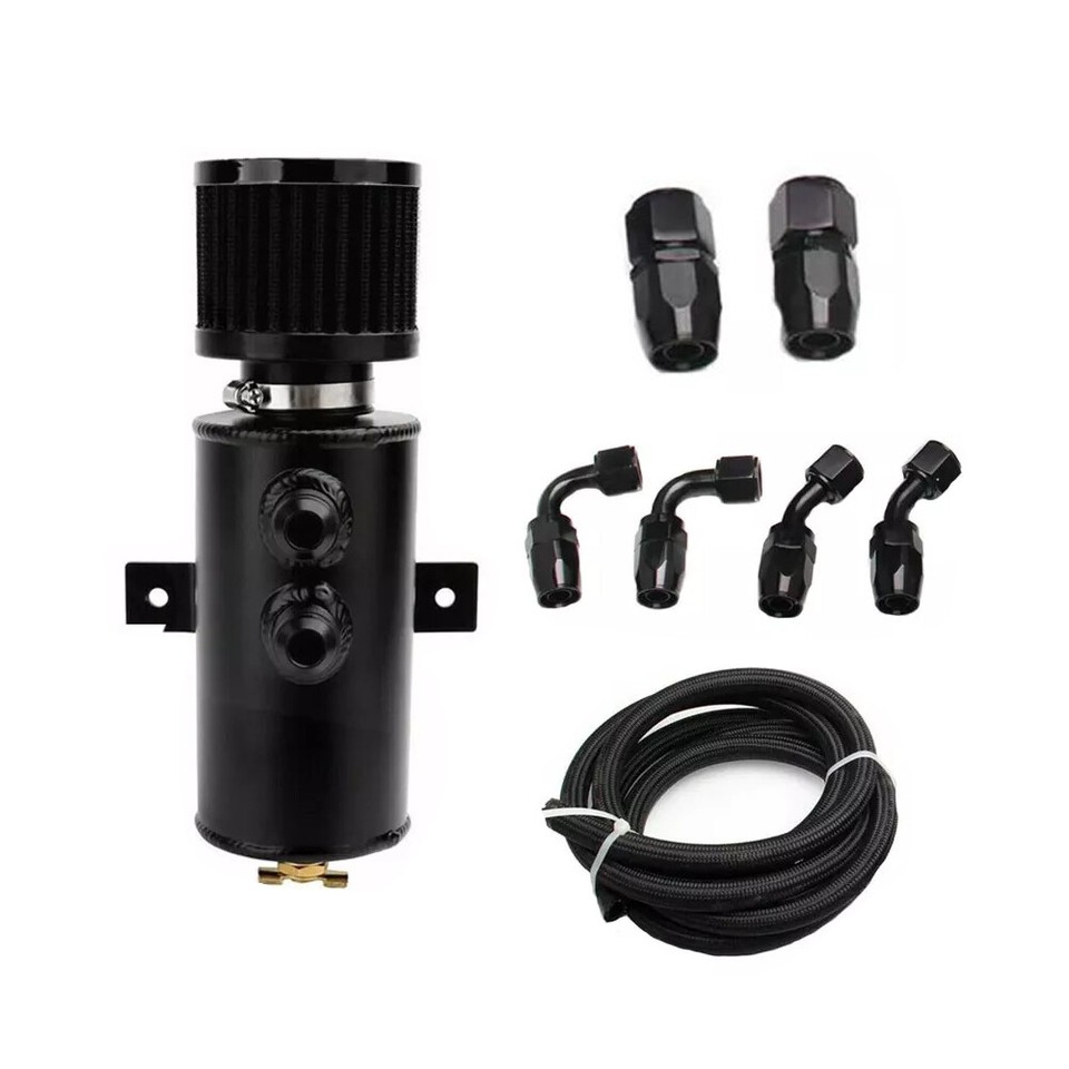 10AN Fuel Line Fitting kit+Oil Catch Can Reservoir Tank Baffled ...