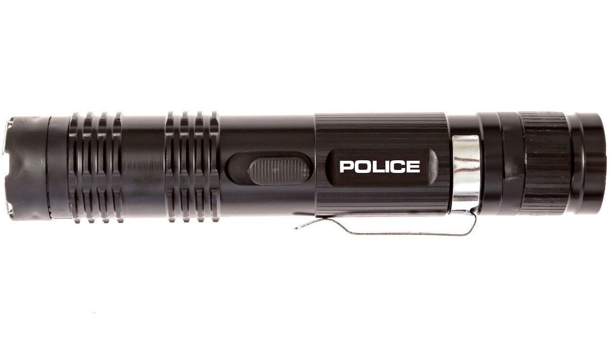 POLICE Stun Gun M12-700 BV Heavy Duty Metal Rechargeable LED Flashlight ...