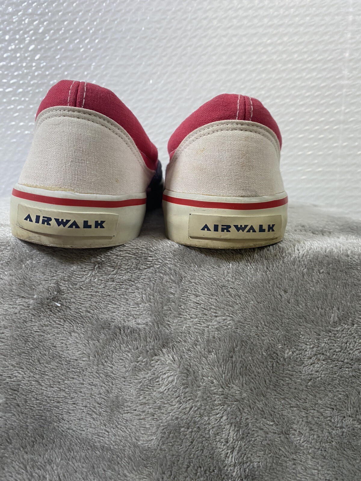 Airwalk Canvas Red Blue with White Stars Slip-on Sneakers Women Size 7 ...