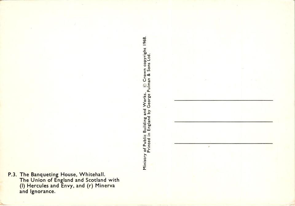 Banqueting House, Whitehall, England, Scotland, Hercules, Envy, Minerva ...