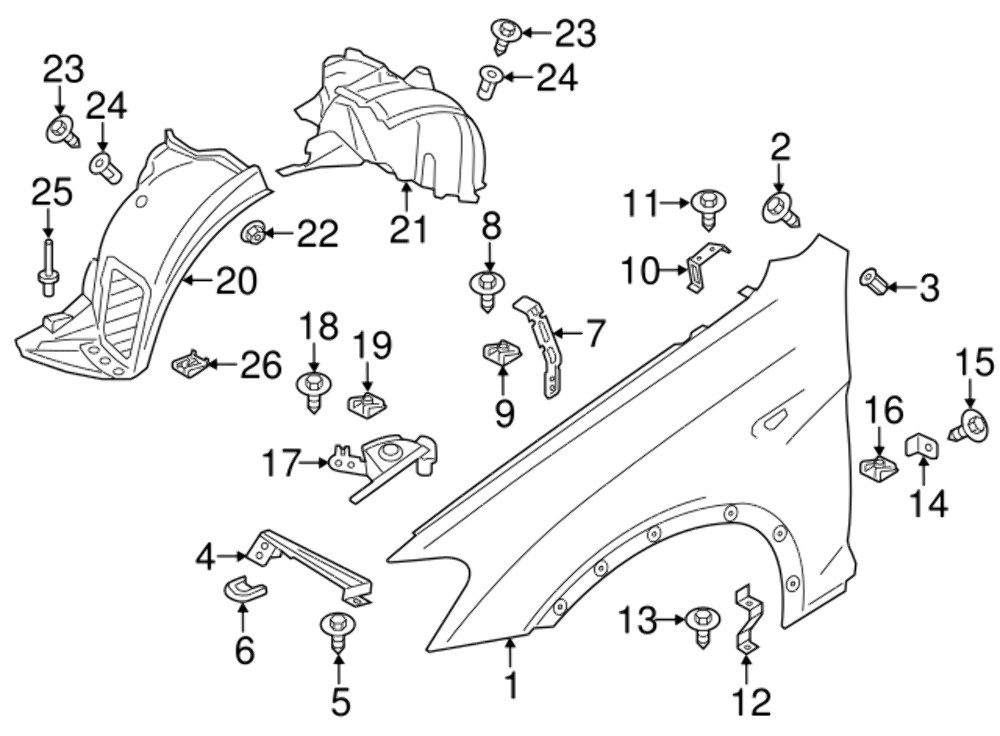 BMW 51717213643 Genuine OEM Factory Original Fender Liner for sale ...