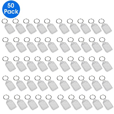 Acrylic Blank Keyrings 35x25mm Photo Insert - Personalise Clear Plastic ...