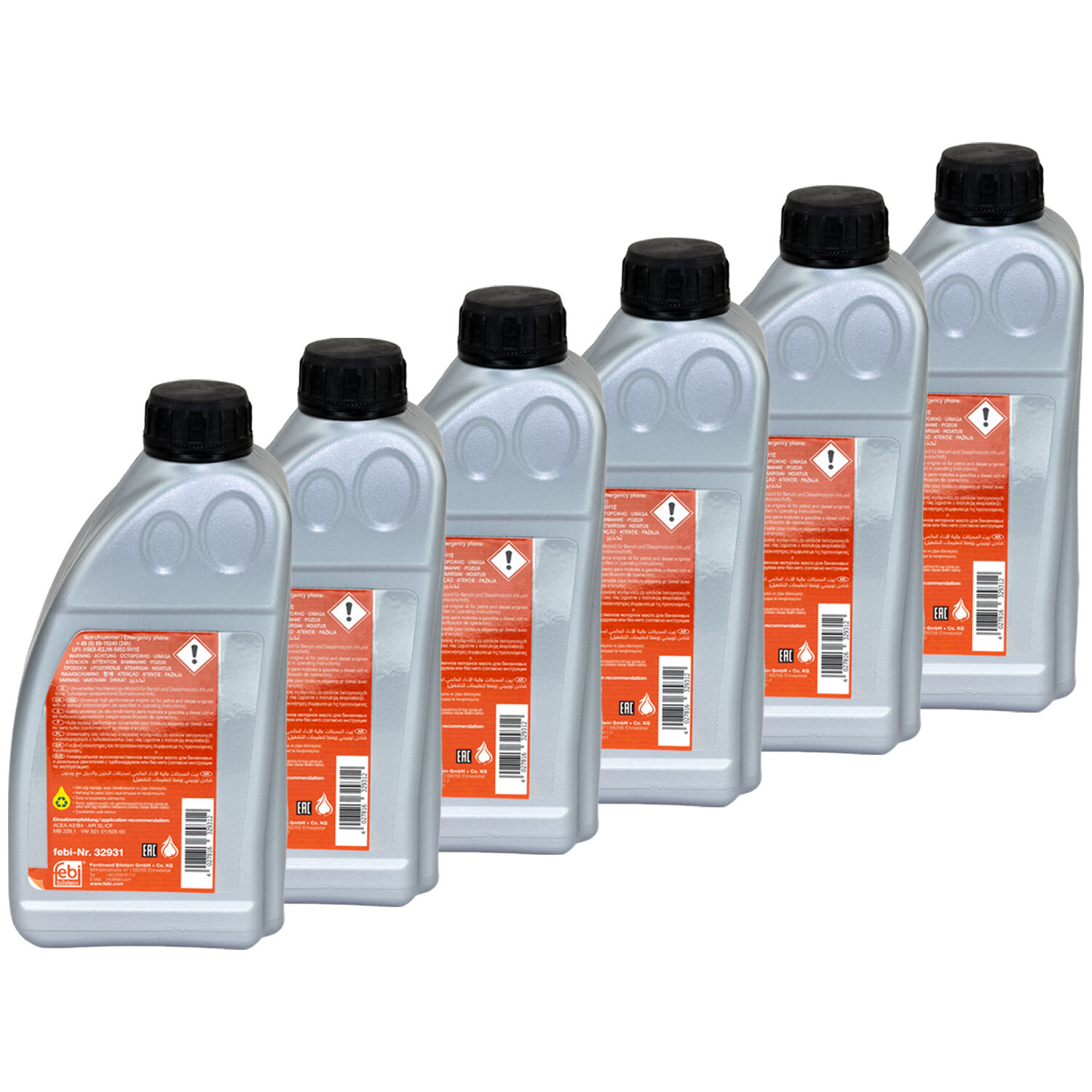 Aceite de Motor Febi 32931 SAE 10W-40 6 X 1 Litro para Alfa Romeo Audi ...