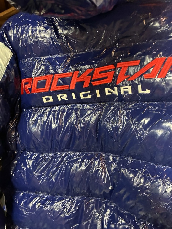 NEW Rockstar Original Alasia Puffer Jacket Metallic Royal Blue Men’s ...