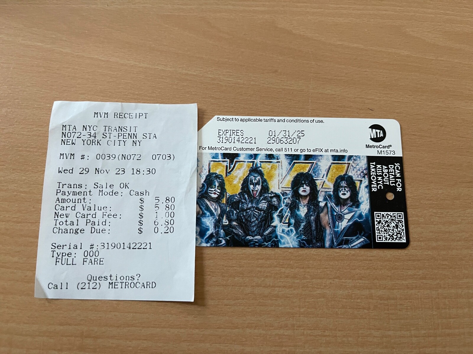 KISS - End of the road, New York Metro Karte, Limitiert + Rechnung *NEU ...