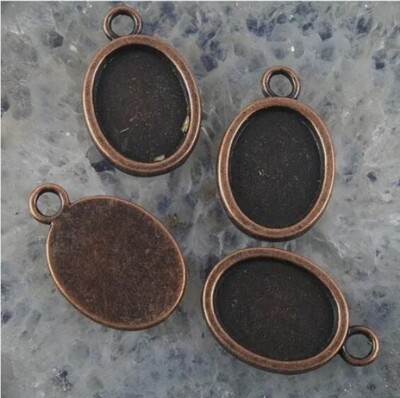 8pcs 19.6x15.6mm,hole:3.1mm Antiqued Copper Oval Photo Frame G1018 | eBay