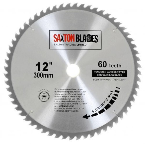 Saxton TCT Circular Wood Saw Blade 300mm x 30mm x 60T for Bosch Makita ...