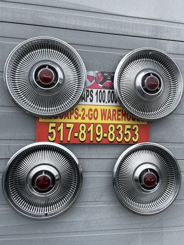 1967-68 Chrysler Newport Red Beautiful 14” Hubcaps 4 Rare Oem Rat Rod ...