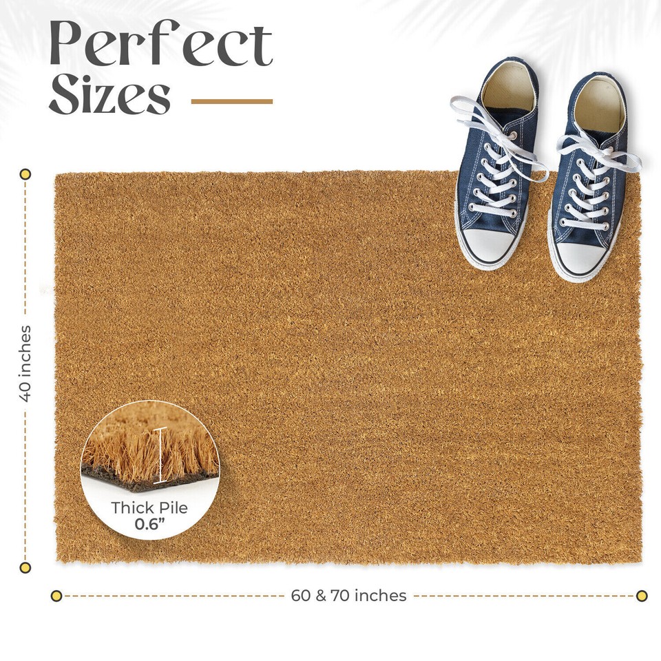 Natural Coconut Coir Entrance Door Mat Heavy Duty Outdoor Lobby ...