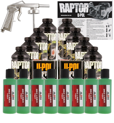 U-POL Raptor Emerald Green BedLiner Kit w/ Spray Gun, 8L Upol | eBay