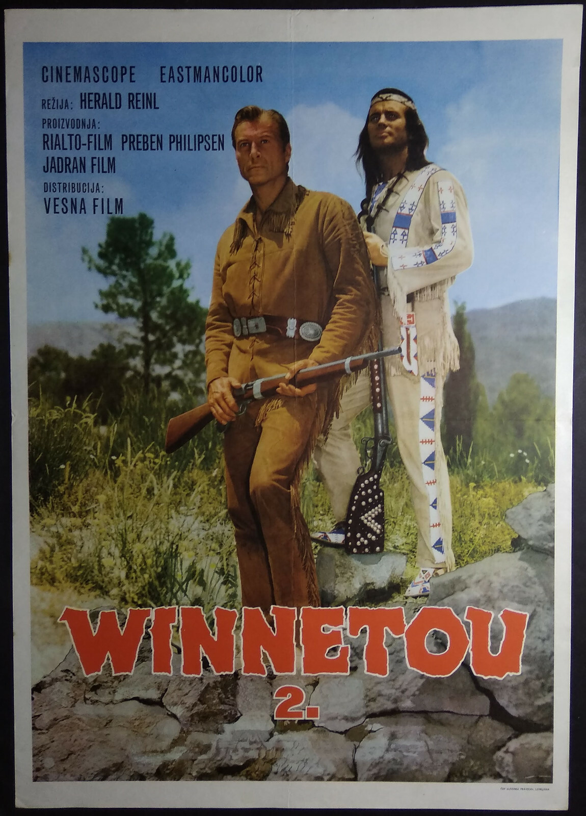 WINNETOU 2 KARL MAY LEX BARKER PIERRE BRICE 1964 WESTERN RARE EXYU ...