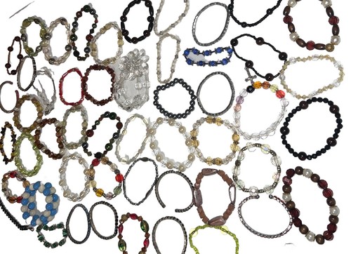 Vintage Fine Fashion Jewelry Collection Beaded Stretch Bracelet Lot Of ...