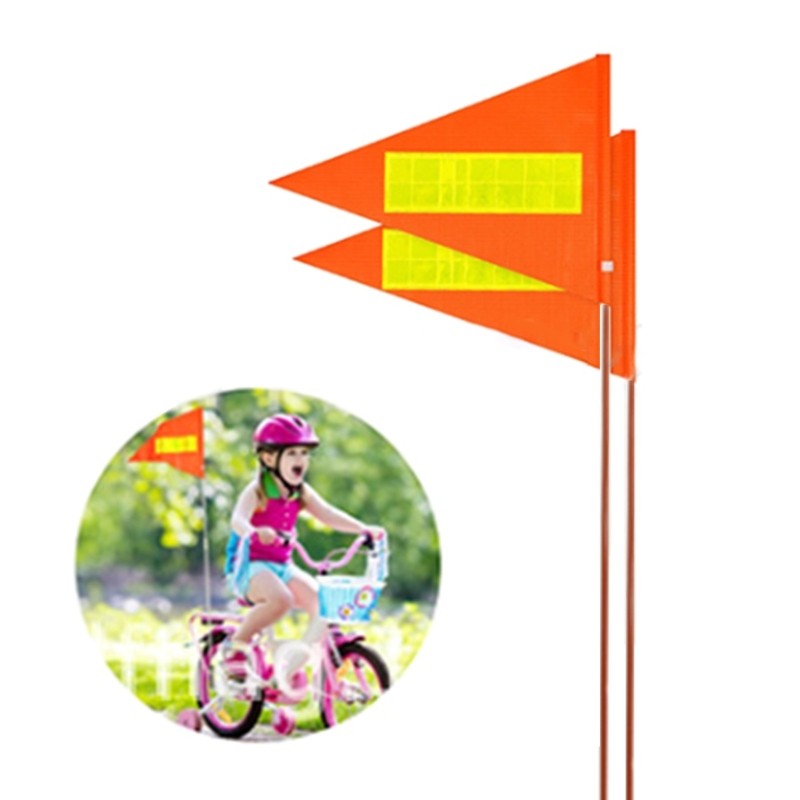 Adjustable Bike Flags with Reflective Strips Waterproof Orange Flags ...