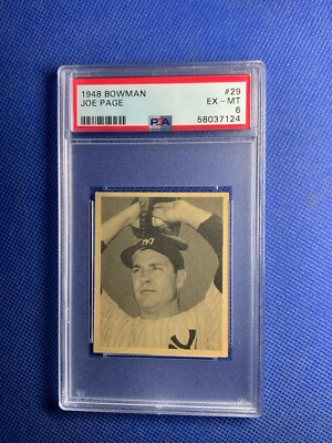 1948 Bowman #29 Joe Page Yankees SHORT-PRINT RC PSA 6 - EX/MT | eBay