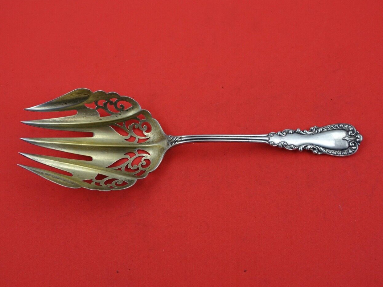 Majestic by Reed and Barton Sterling Vegetable Fork fluted pierced 9 1/ ...