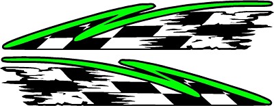 checkered flag & stripe racing vinyl graphics 2 decal sticker set 9"x48 ...