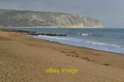 Photo 6x4 Beach at New Swanage with Ballard Cliff in the distance c2019 ...