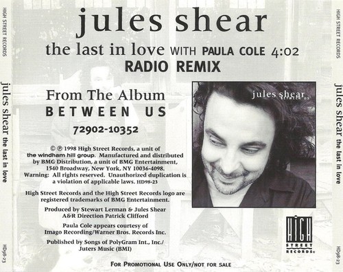 Jules Shear Feat: Paula Cole- ‎The Last In Love (CD, Single Promo) Near Mint | eBay