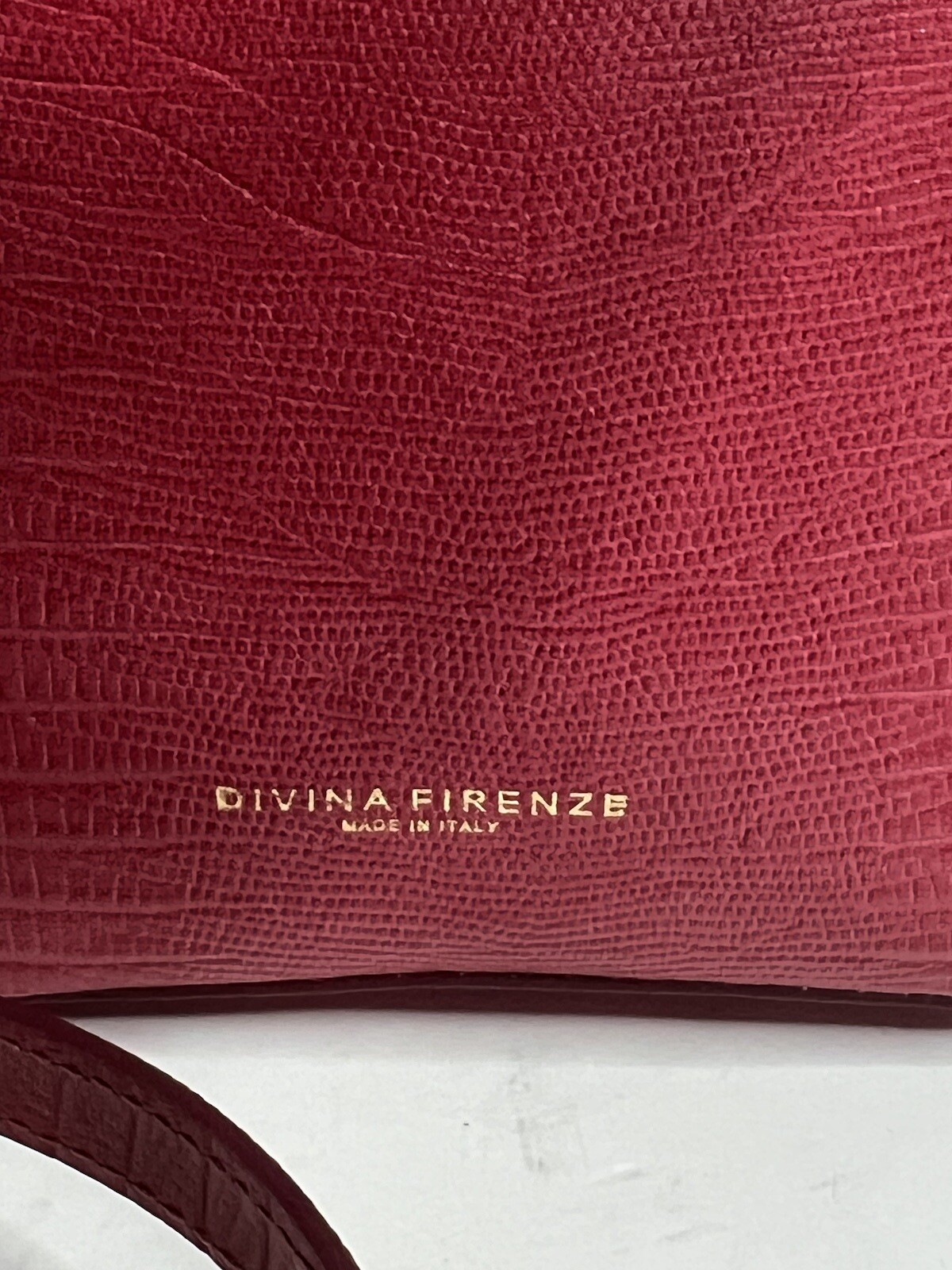 NWT Divina Firenze Trilli Italian Leather Ruby Red Convertible Mini ...