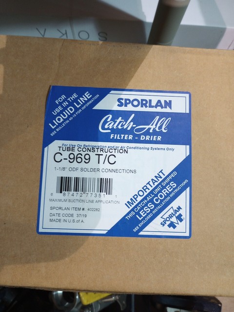 Sporlan Catch-all Filter Drier C-969 T/c Item # 402282 for sale online ...