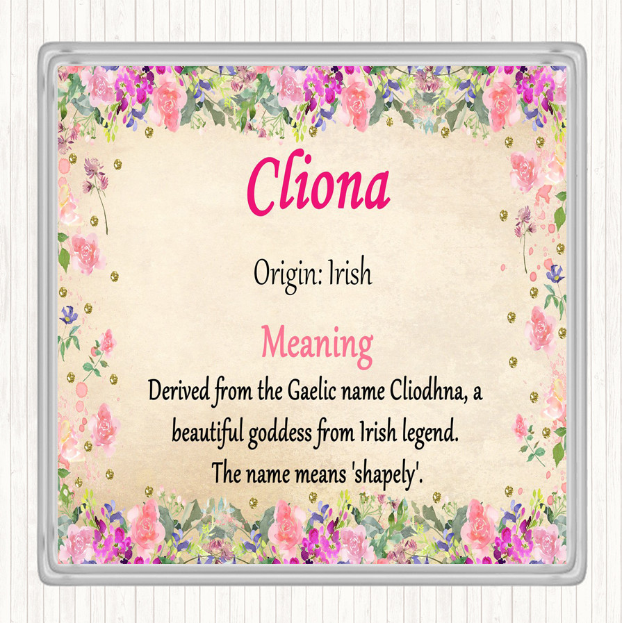 Cliona Name Meaning Drinks Mat Coaster Floral | eBay UK
