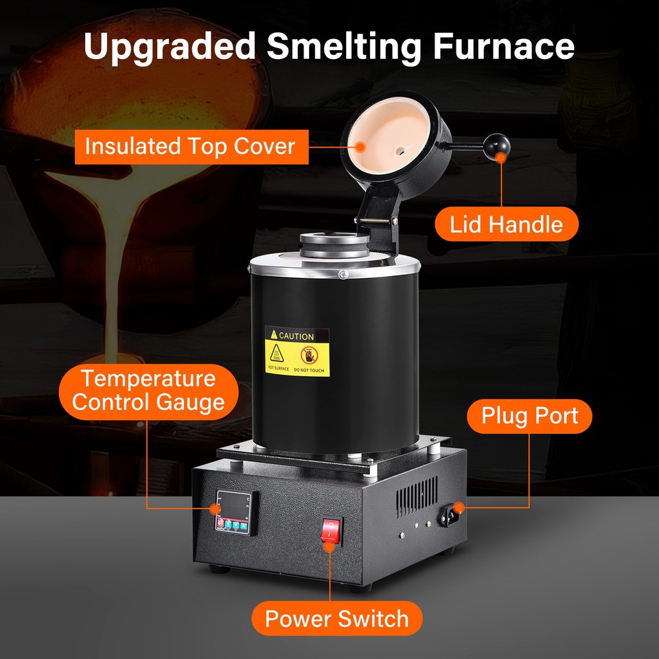 Upgraded Electric Metal Melting Furnace Kit w/ 3KG Crucible+Casting ...