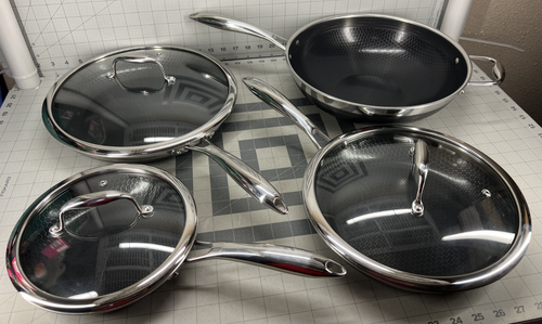 HexClad 7-Piece Hybrid Nonstick Cookware Set with Lids – Brand New ...
