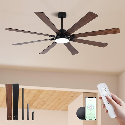 72 Inch Large Smart Ceiling Fan with Light and Alexa/APP(via WiFi ...