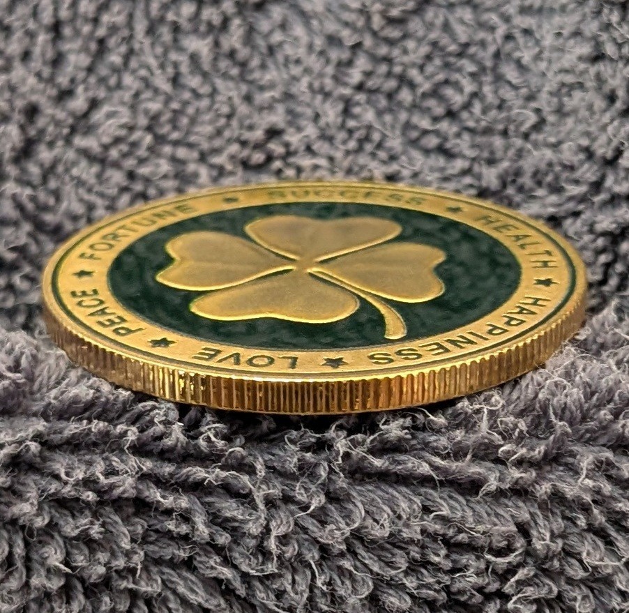 LUCKY Gold Coin Fortune Peace Charm Casino Chip Unusual Cash Money ...