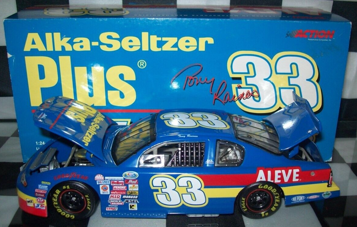 TONY RAINES #33 ALEVE/ALKS SELTZER 2000 1/24 ACTION DIECAST CAR 2508 ...