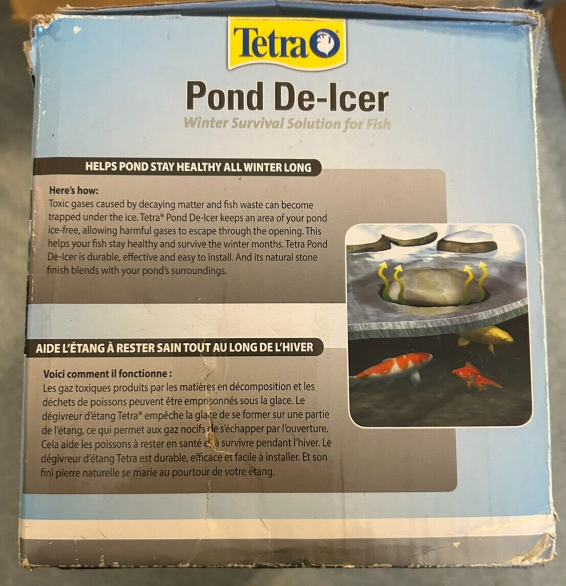 Frozen Fish TetraPond De-Icer – 300 Watt, For Garden Ponds, Keeps Hole ...