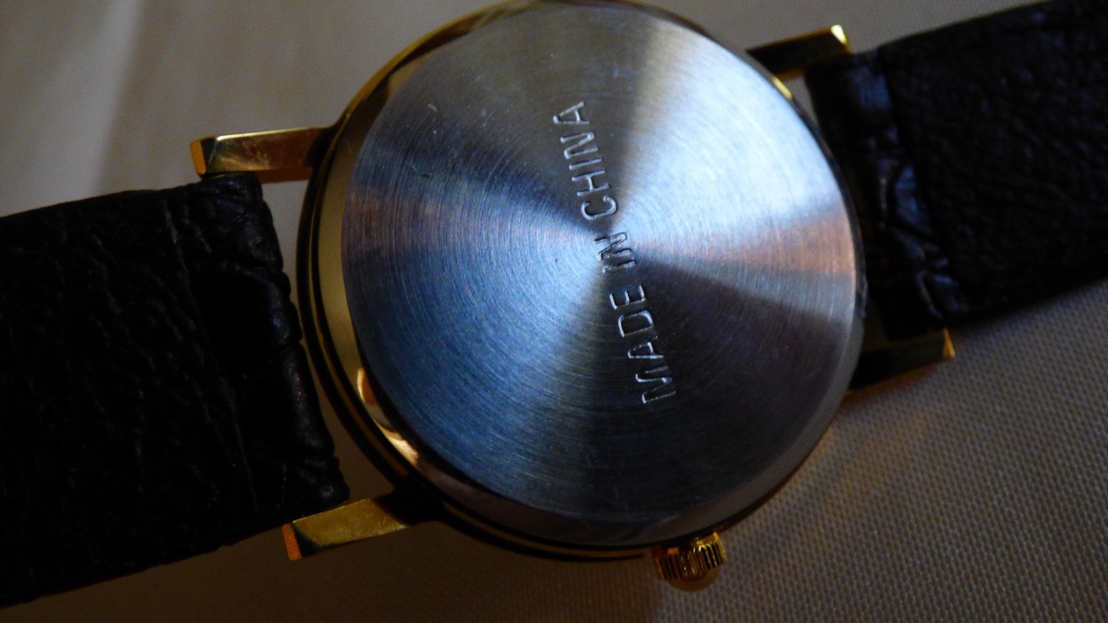 President Bill Clinton Backwards Black Pebbled Leather Watch New in box ...