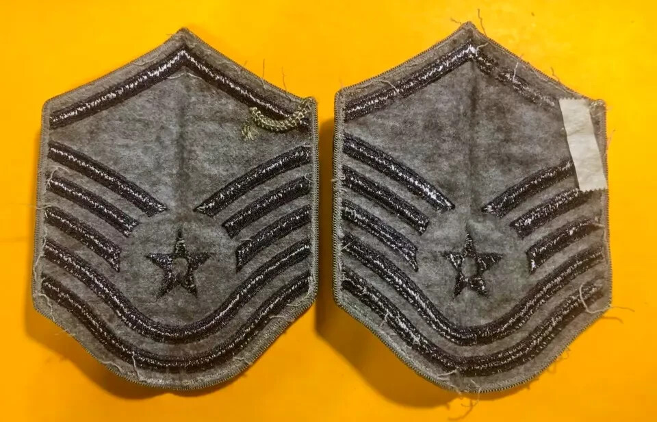 Military USAF Master Sergeant E7 Rank Male Chevron Patch Unit US Air ...