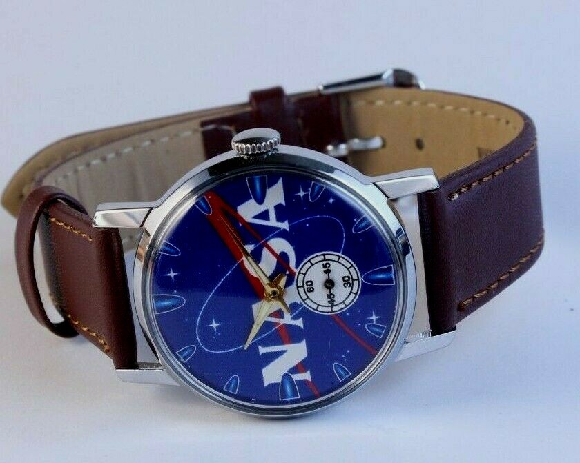 Wrist Watch POBEDA NASA Logo Vintage Soviet USSR Mechanical Unisex ...