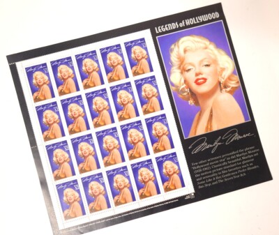 Marilyn Monroe Norma Jeane 32¢ Stamps 1995 Legends Of Hollywood Sheet ...