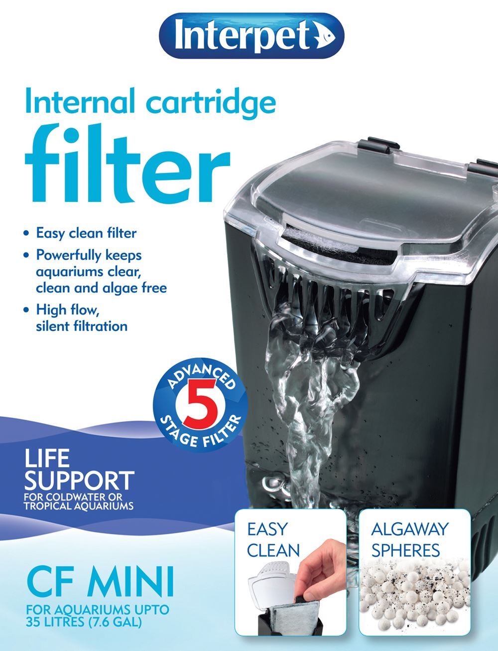 Interpet Aquarium Cartridge Filter CF Mini CF1 CF2 CF3 Hang On Tank ...