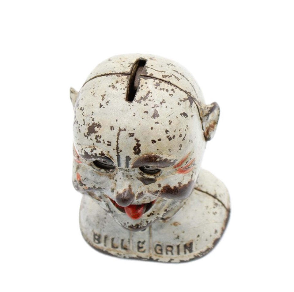 J. & E. Stevens Bill E. Grin Mechanical Cast Iron Bank | eBay