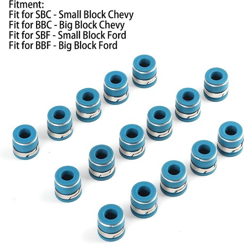 16x Valve Stem Oil Seals Set For Chevrolet Chevy Ford BBC BBF Big Block ...